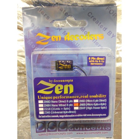 ** DCC Concepts DCD-ZN68 ZEN 6 PIN VERSATILE 2 Function Decoder w/Stay Alive - MDR Direct Online ...