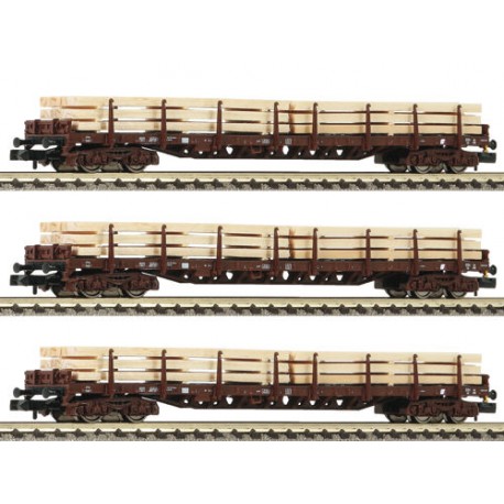 ** Fleischmann 826810 OBB Rs Holzzug Stake Wagon w/Load Set (3) IV ...