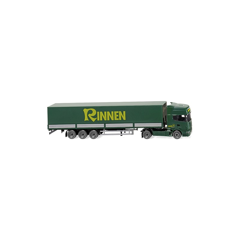 ** Wiking 051804 Scania R 420 Topline Flatbed Tractor Trailer Rinnen ...